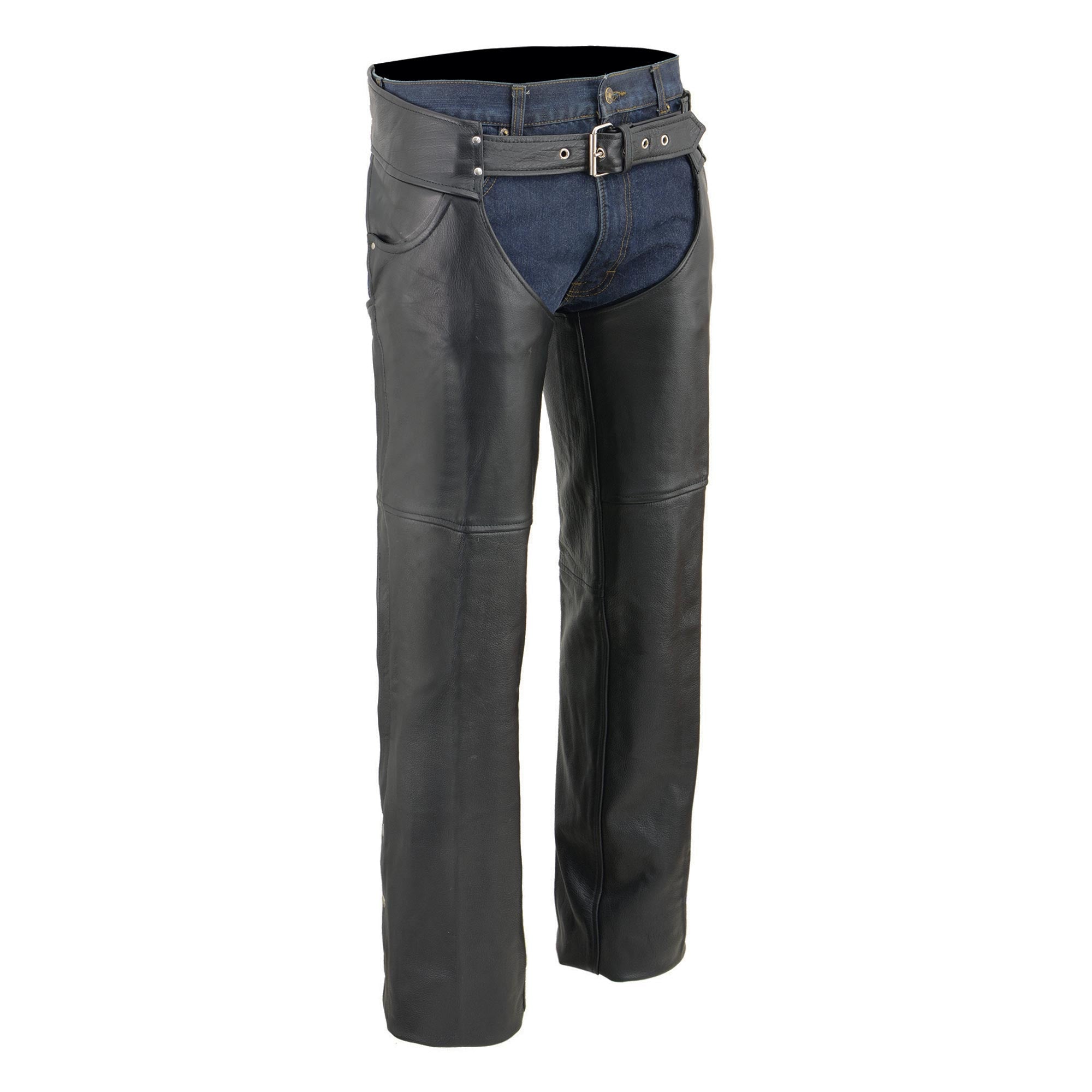 Event Leather EL1101 Black Real Leather Motorcycle Chaps for Men ...