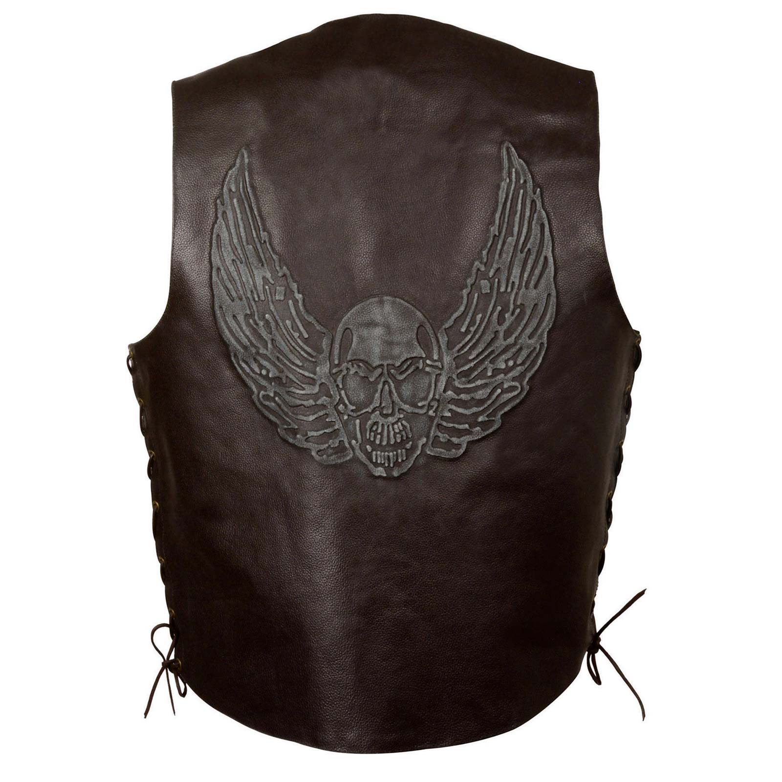 Event Leather ELM3905 'Mayhem' Men's Brown Leather Side Lace Vest with ...