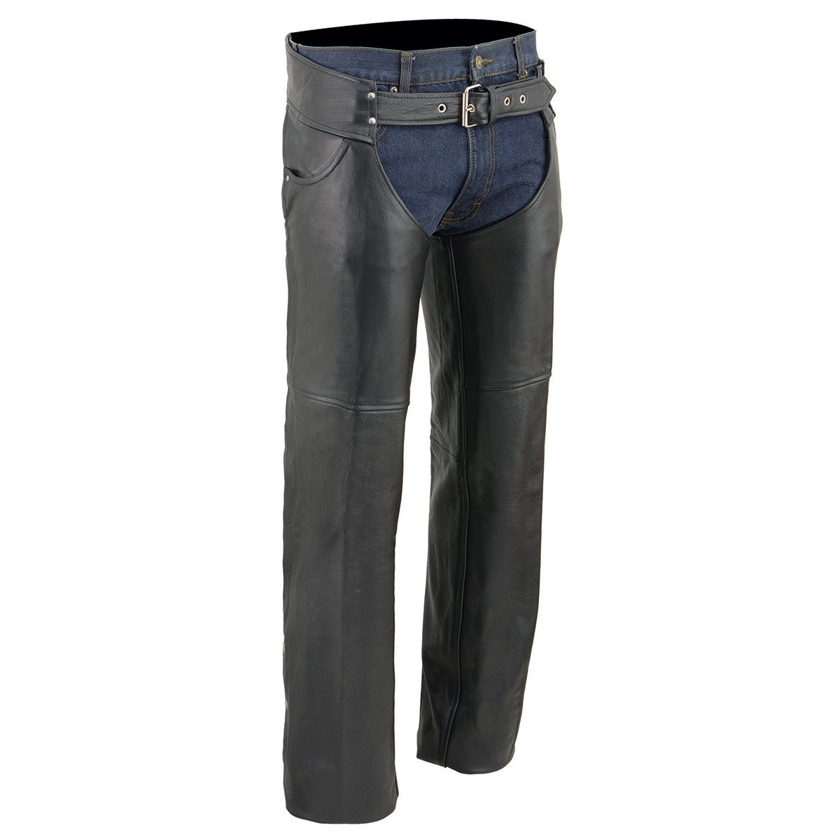 Milwaukee Leather Chaps for Men's Black Premium Leather- Classic Jean