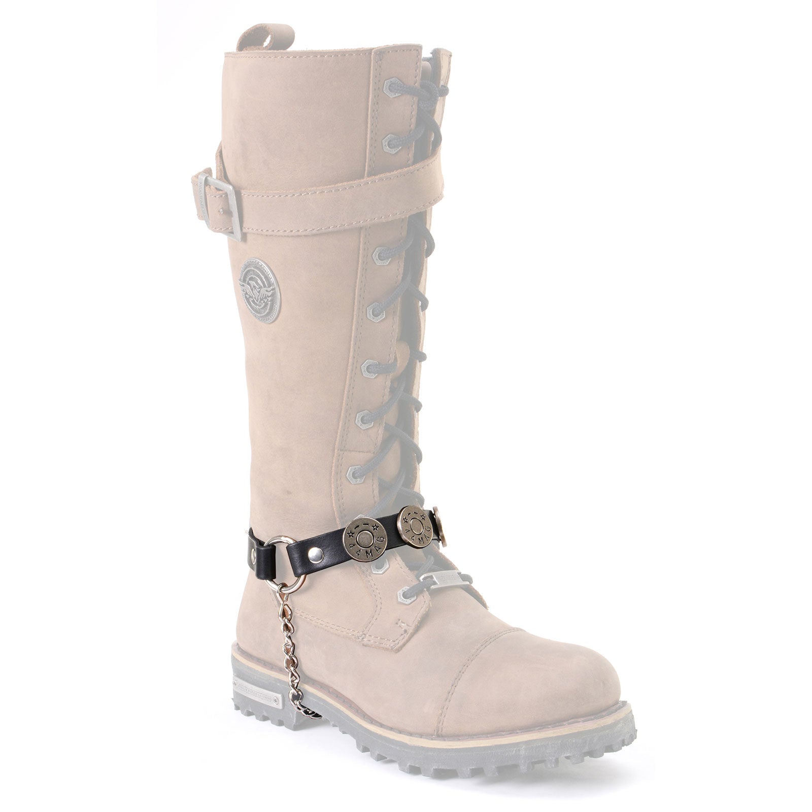 Milwaukee Leather Silver 44 MAG Medallion Boot Chain with Adjustable