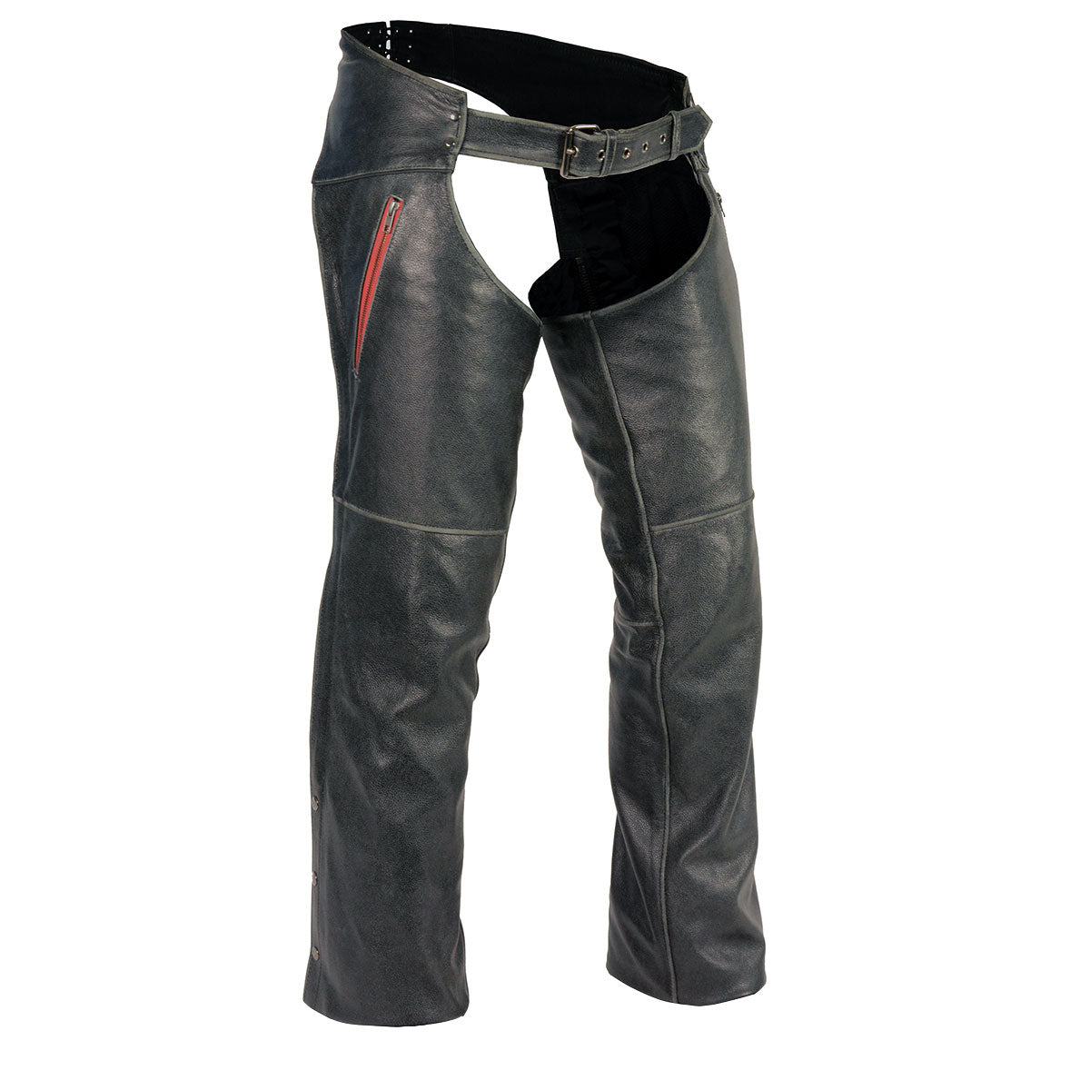 Milwaukee Leather MLM5535 Men's Vintage Grey Slate Leather Chaps with