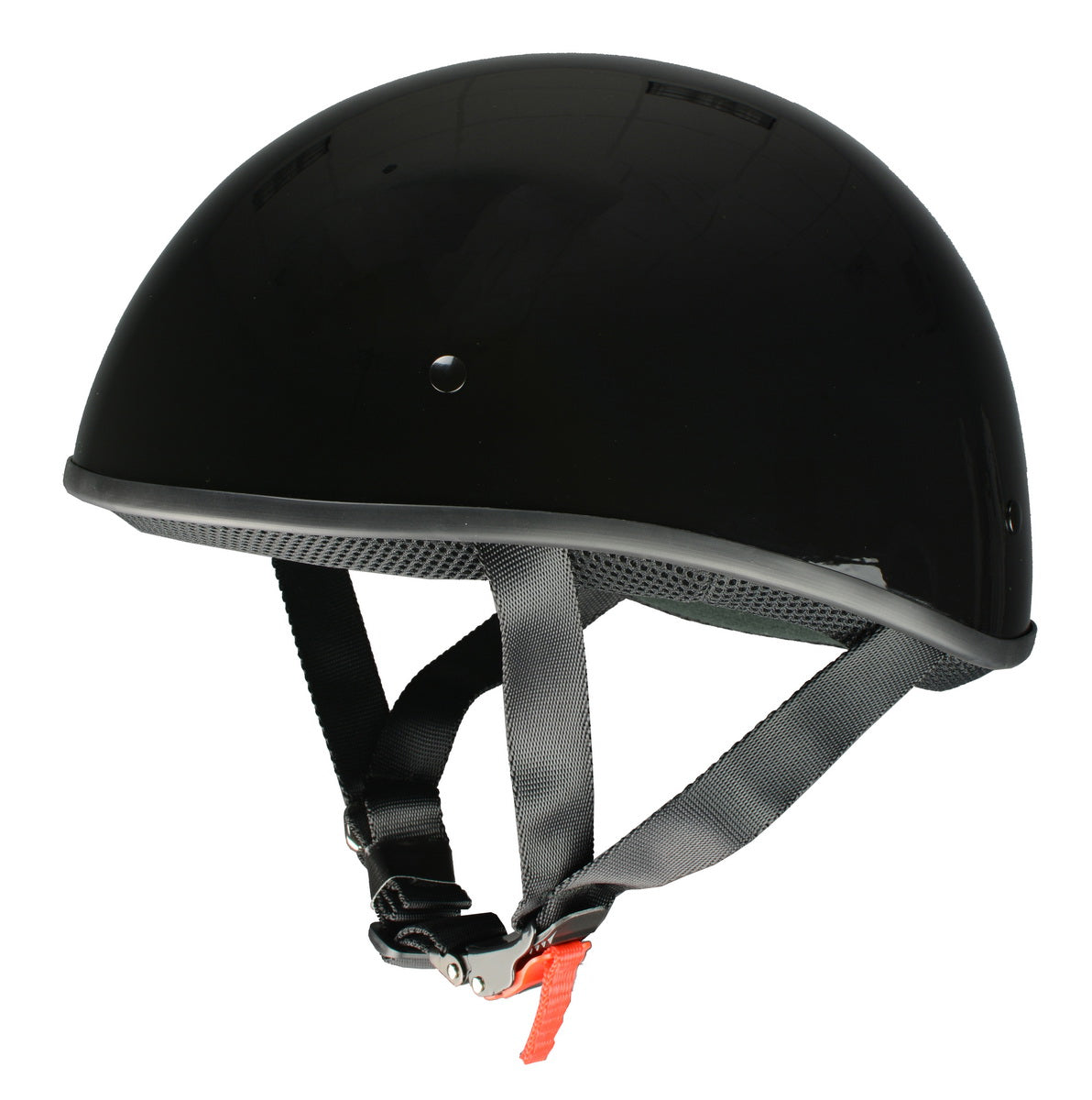 Milwaukee Helmets Bare Bones Glossy Black Half Motorcycle Helmet for ...