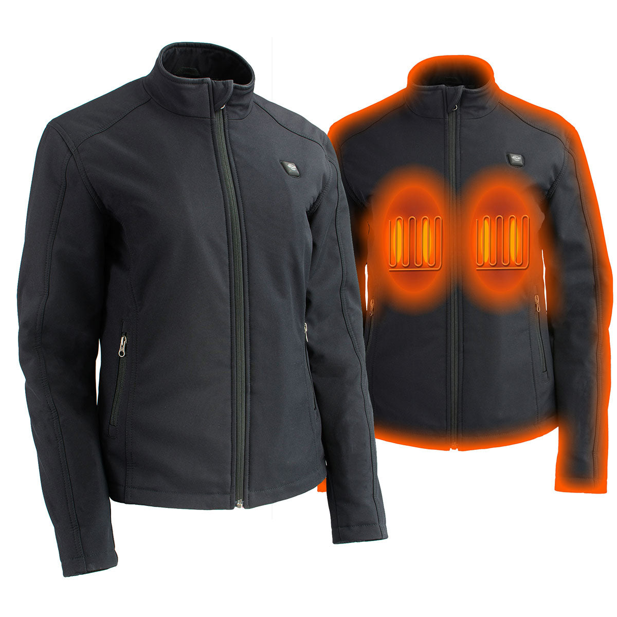 Nexgen Heat MPL2760SET Women's Black 'Heated' Soft Shell Zipper Front ...