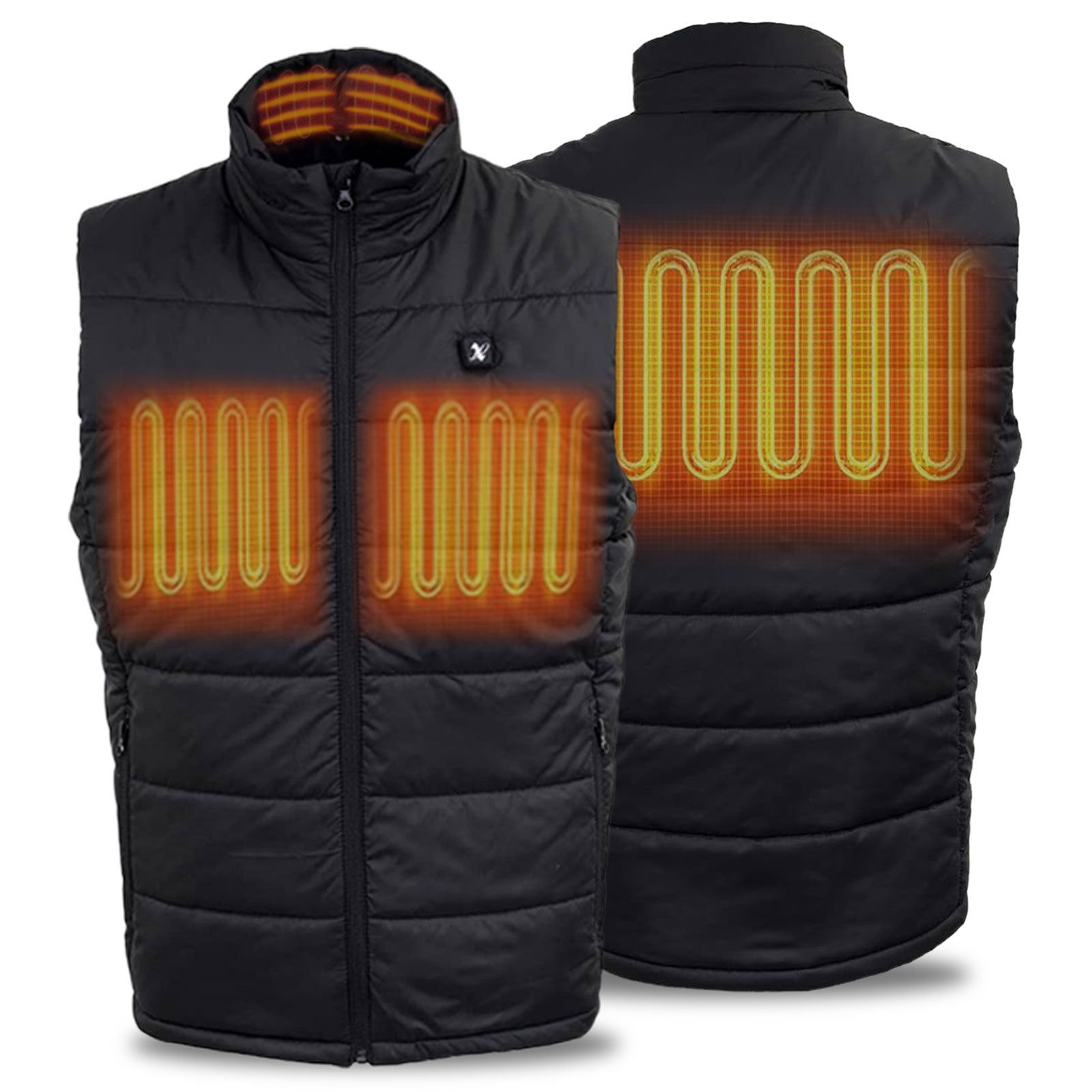 Nexgen Heat Men's NXM3301SET Puffer Black Heated Winter Vest for ...