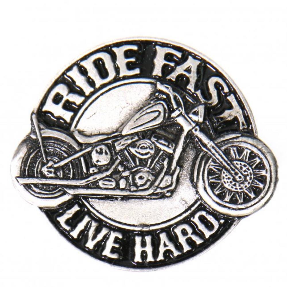 Milwaukee Leather MLP9256 Circle Bike Pin For Jackets, Vest, Hats and