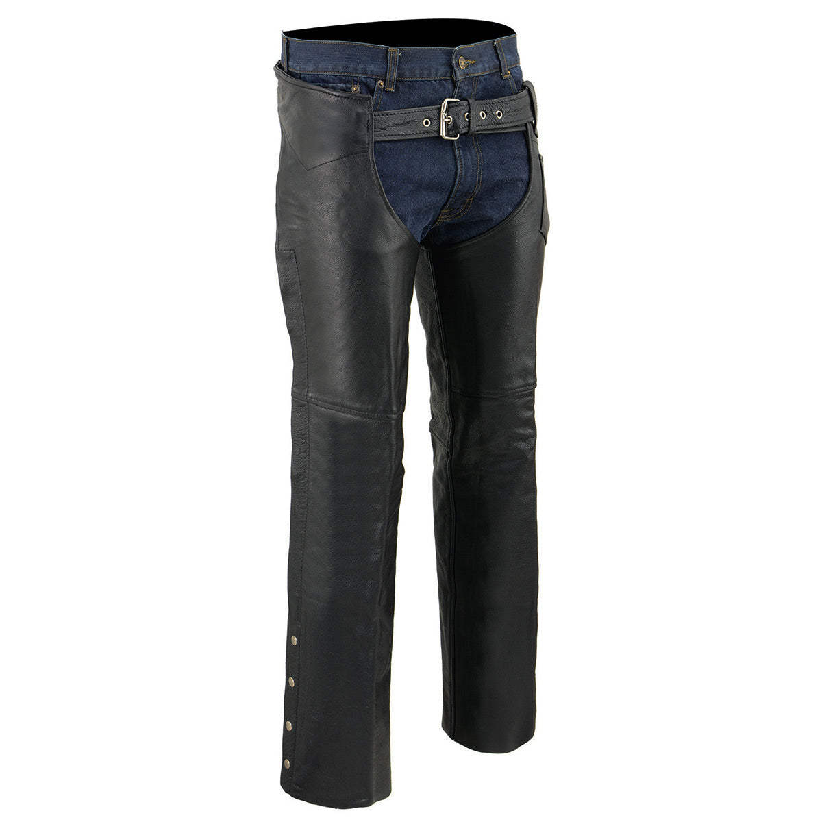 Milwaukee Leather Chaps for Men's Black Premium Leather Fully Lined
