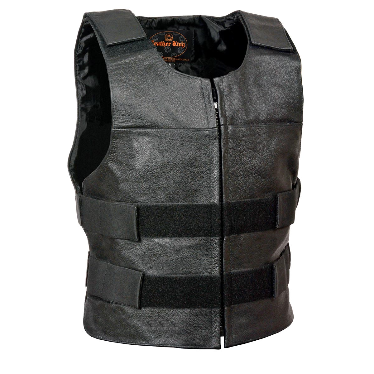 Milwaukee Leather SH1367Z Men's Black Leather Swat Style Rider Vest-