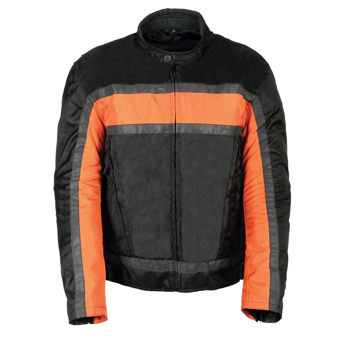 NexGen SH2095 Men's 'Racer' Black and Orange Textile Motorcycle Jacket ...