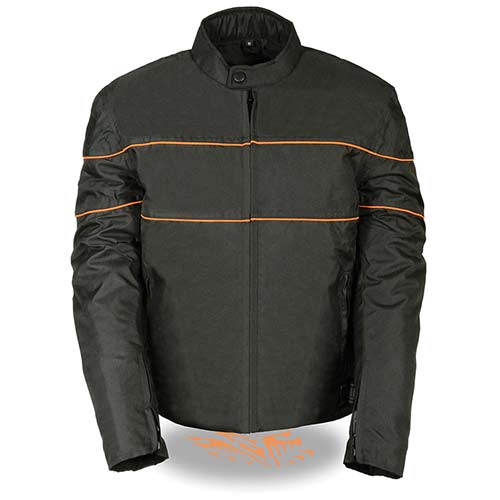 NexGen SH2285 Men's Black with Orange Stripes Scooter Style Textile ...